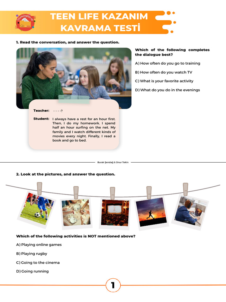 Sınıf 2. Ünite Kazanım Kavrama Testi - Compressed | PDF