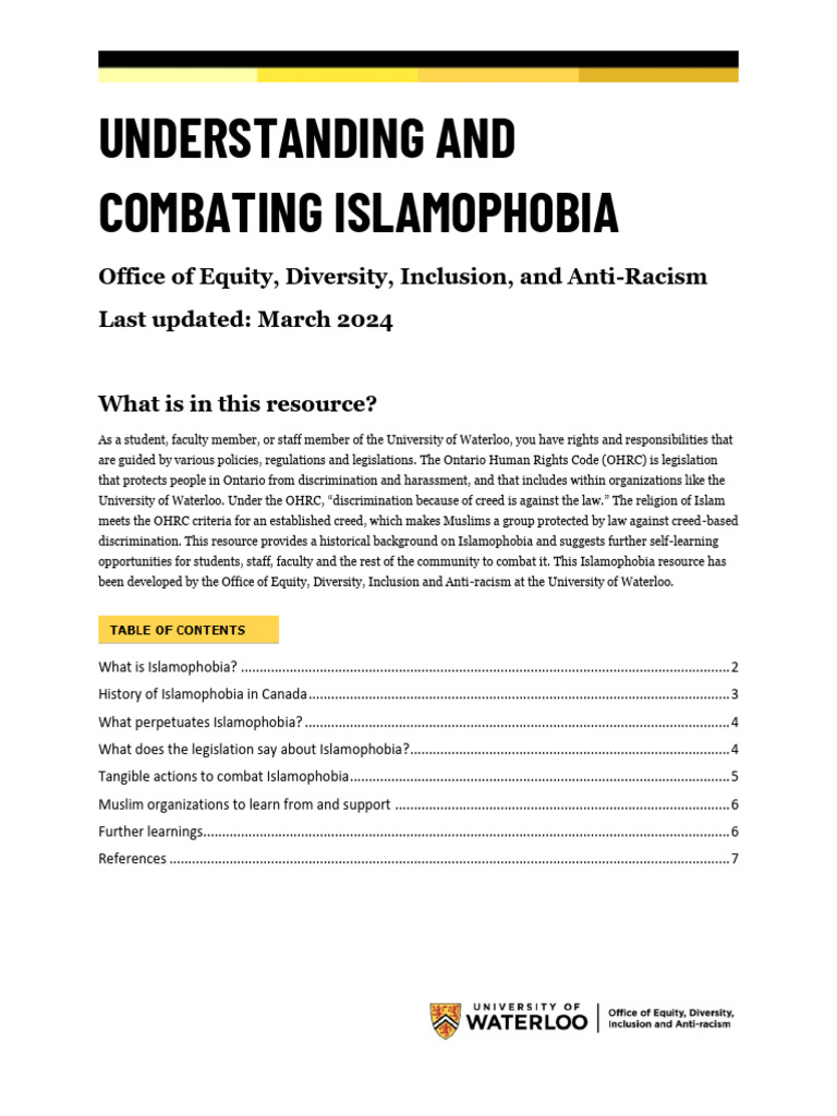 islamophobia-resource_0 | PDF | Islamophobia | Discrimination & Race Relations