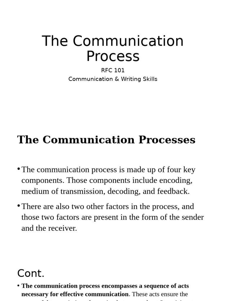 Week 1 Part 2 Communication Process | PDF | Communication | Nonverbal Communication