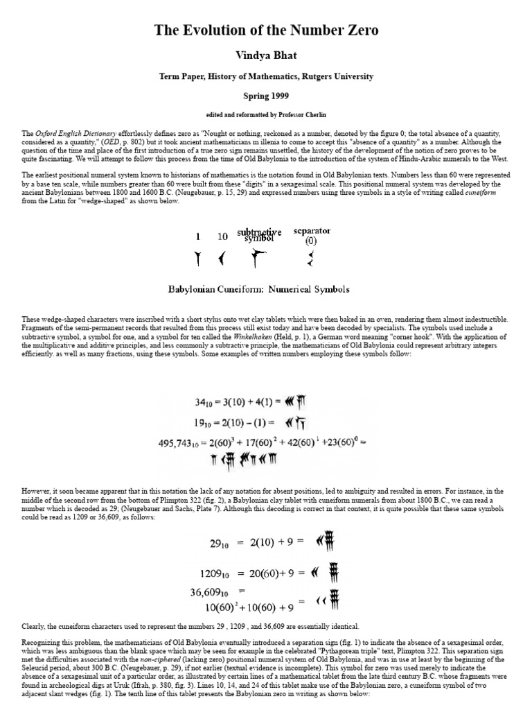 History of Mathematics - Zero | PDF | Numbers | Multiplication