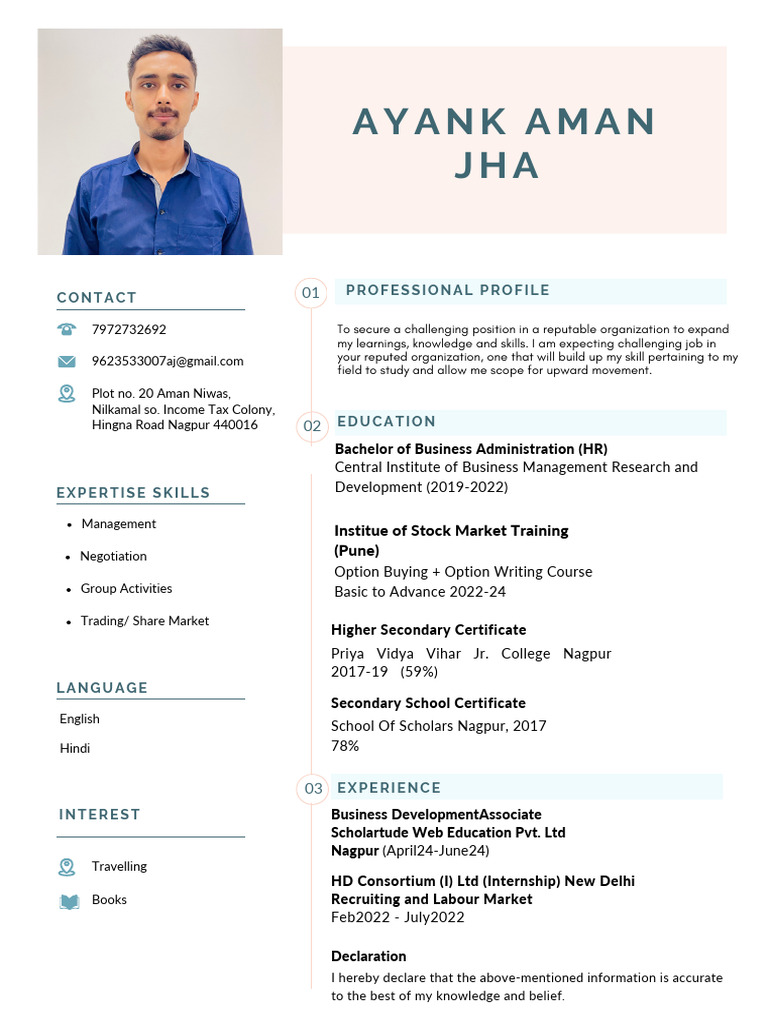 Ayank Aman Jha RESUME | PDF | Business | Economies