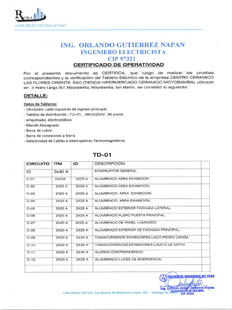 CERTIFICADO TD 01-HMC MOYOBAMBA | PDF