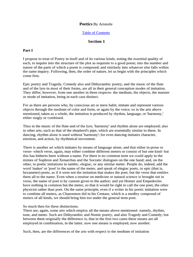 Poetics by Aristotle | PDF | Poetry | Tragedy