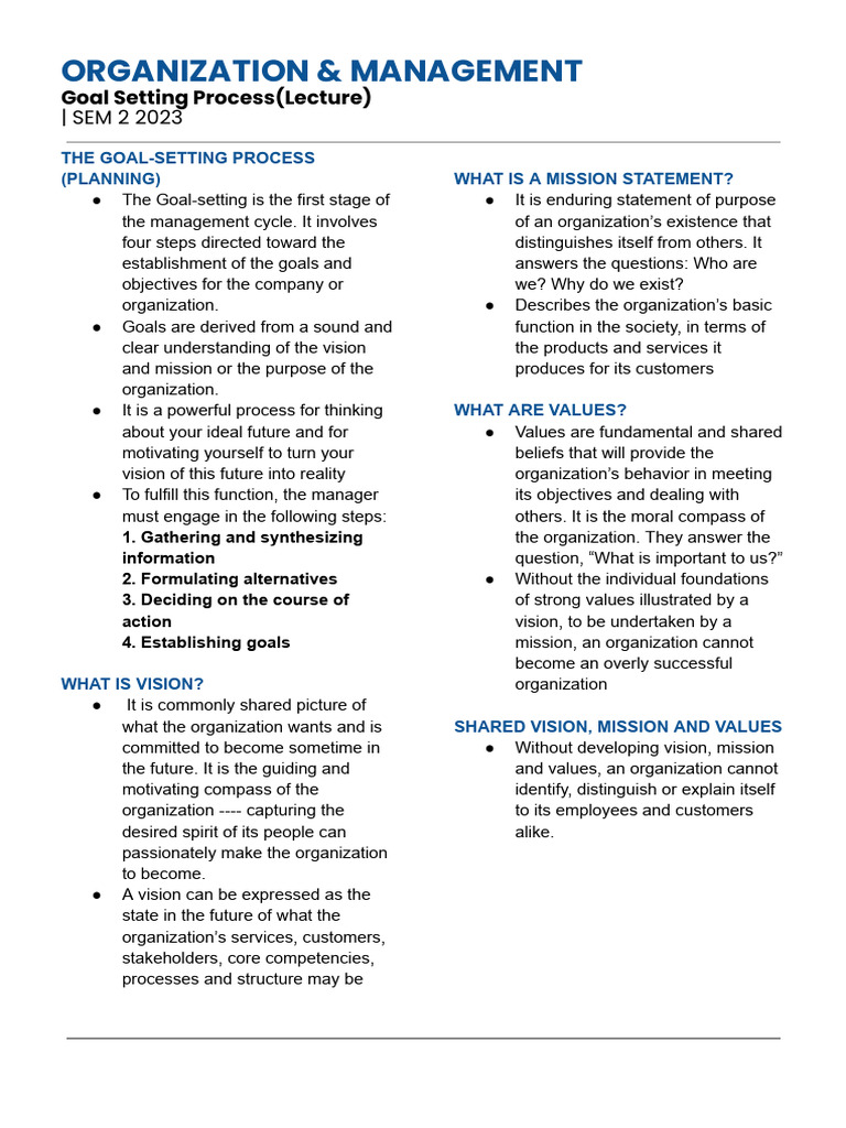GOAL SETTING PROCESS | PDF | Swot Analysis | Goal