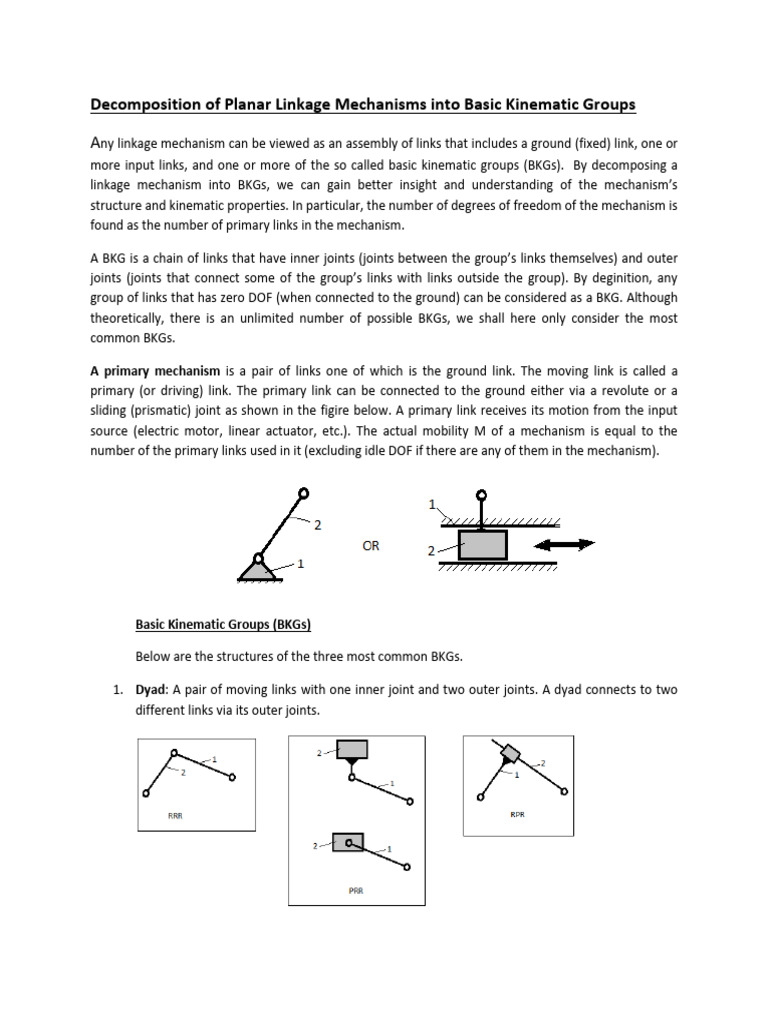 Decomposition of Linkage Mechanisms into Basic Kinematic Groups.docx ...