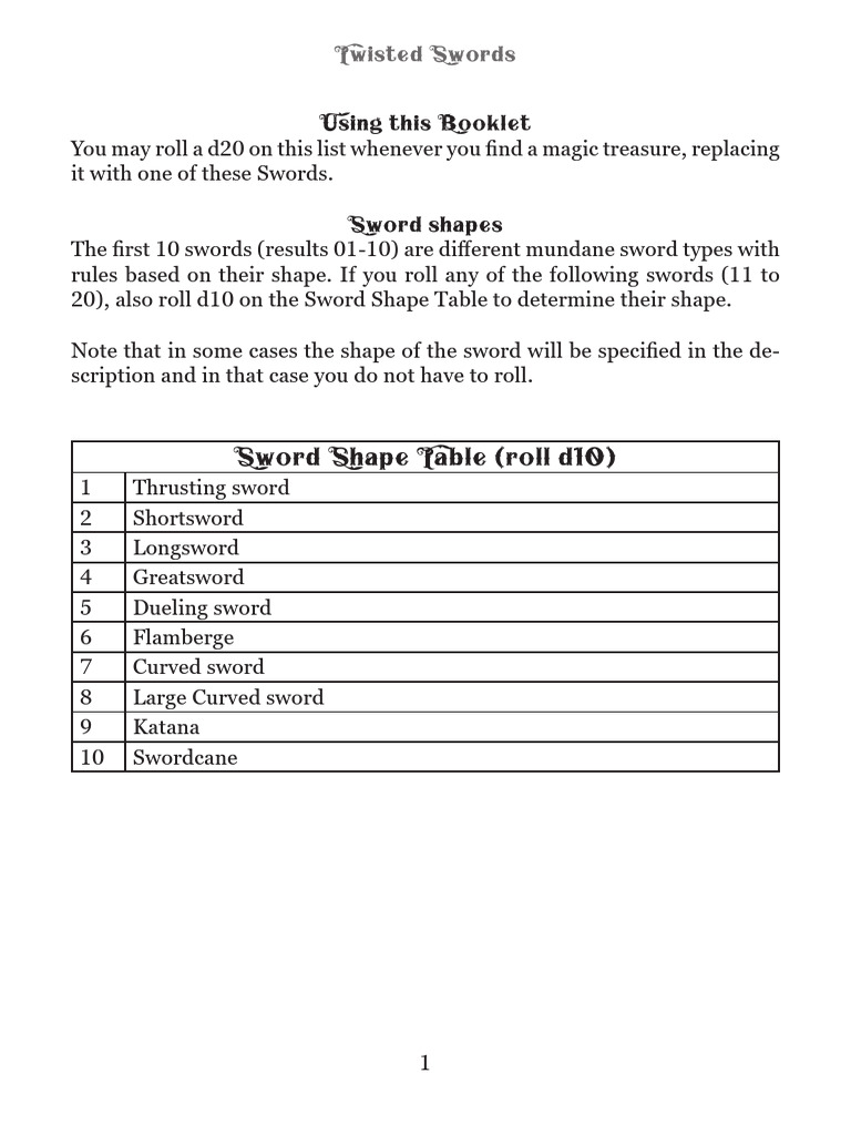 Twisted Swords for Patreon | PDF | Sword | Blade Weapons