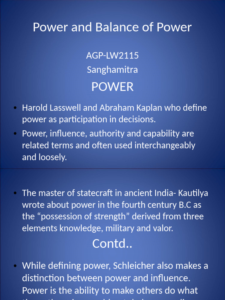 Understanding Power Dynamics in Politics | PDF | International ...