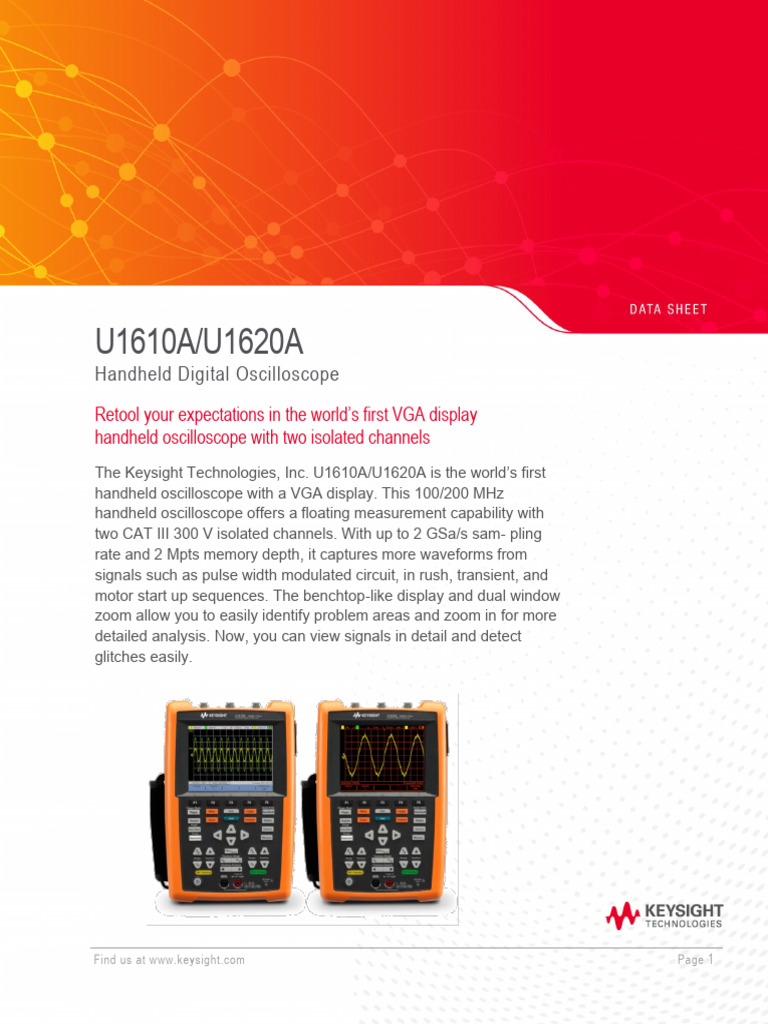 U1600 Serisi El Tipi Osiloskoplar 100 - 200 MHz-datasheet | PDF | Power Supply | Electronic ...