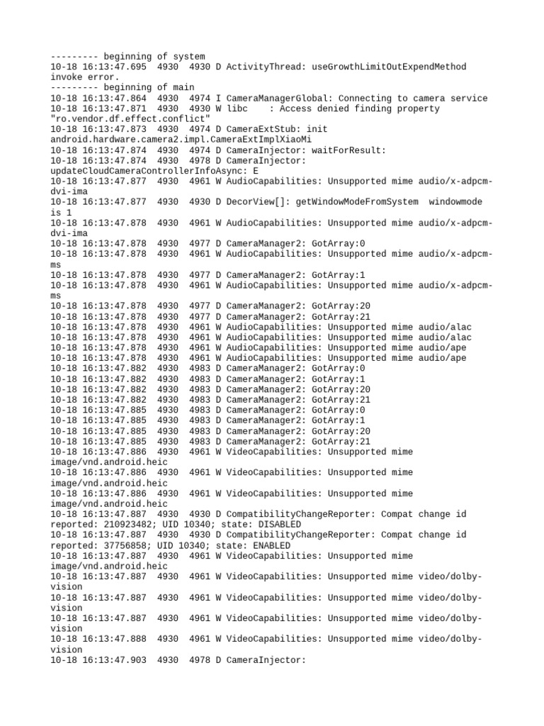 Android Camera Log Analysis | PDF | Computing | Software