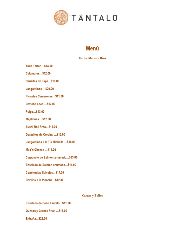 Menú Cena T. | PDF