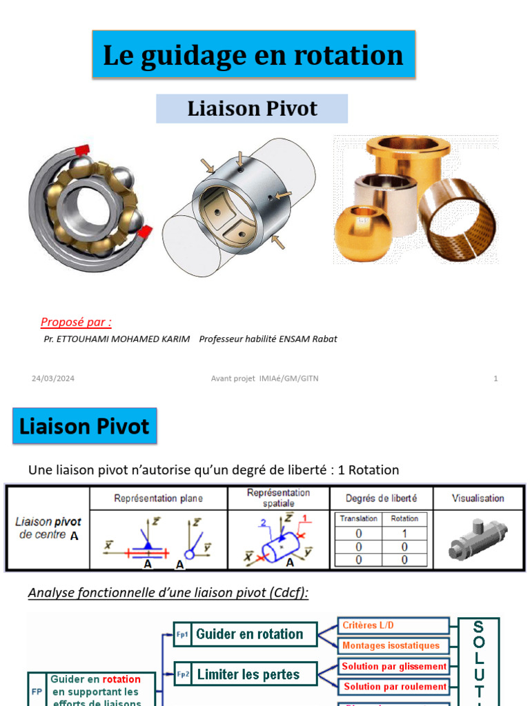 Le Guidage en Rotation | PDF | Mécanique newtonienne | Cinématique