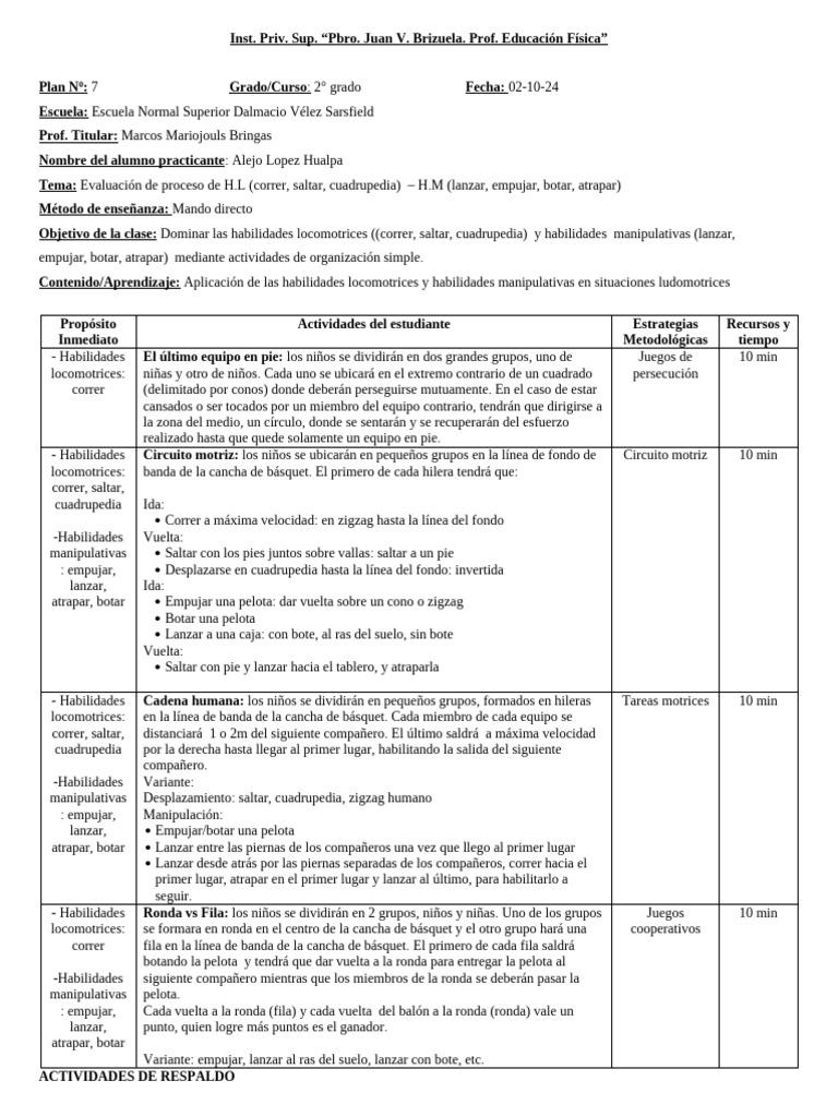 PLAN 7-MMB2 | PDF | Aprendizaje