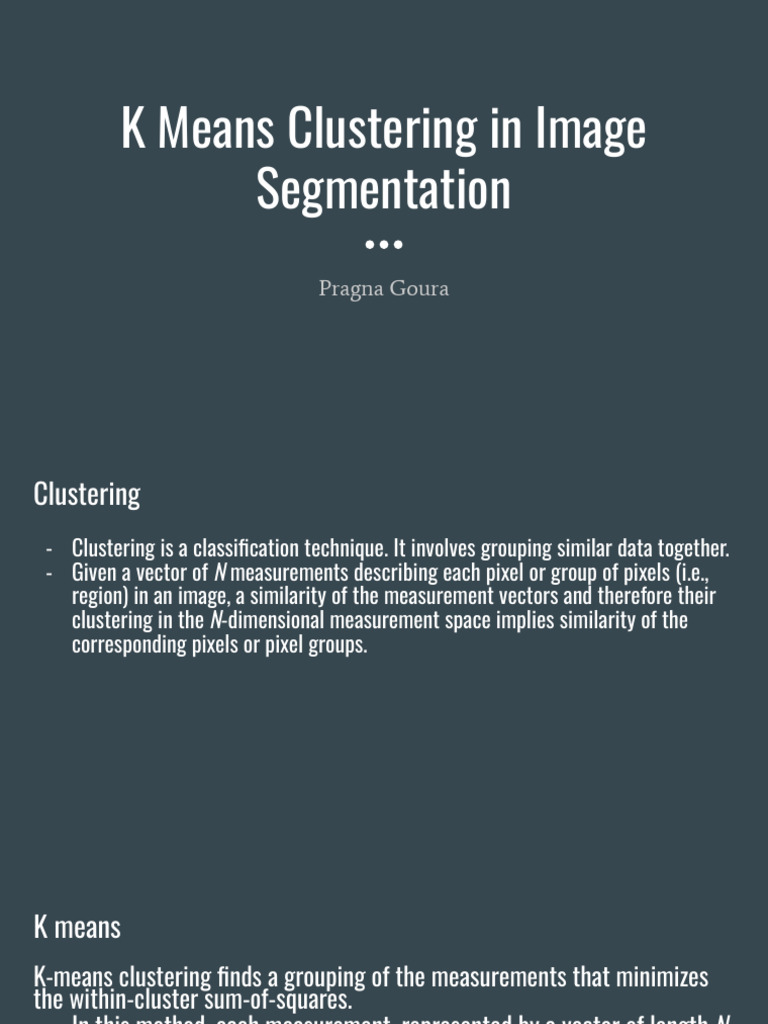 K Means Clustering in Image Segmentation | PDF | Cluster Analysis | Image Segmentation
