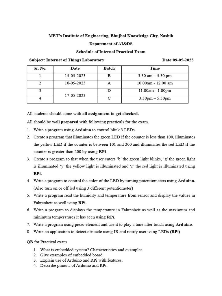 IoT Lab Internal Practical | PDF
