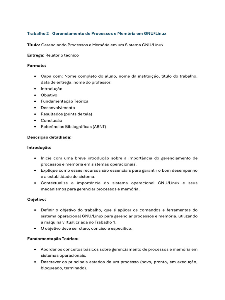 Gerenciamento de Processos no GNU/Linux | PDF | Sistema operacional | Linux