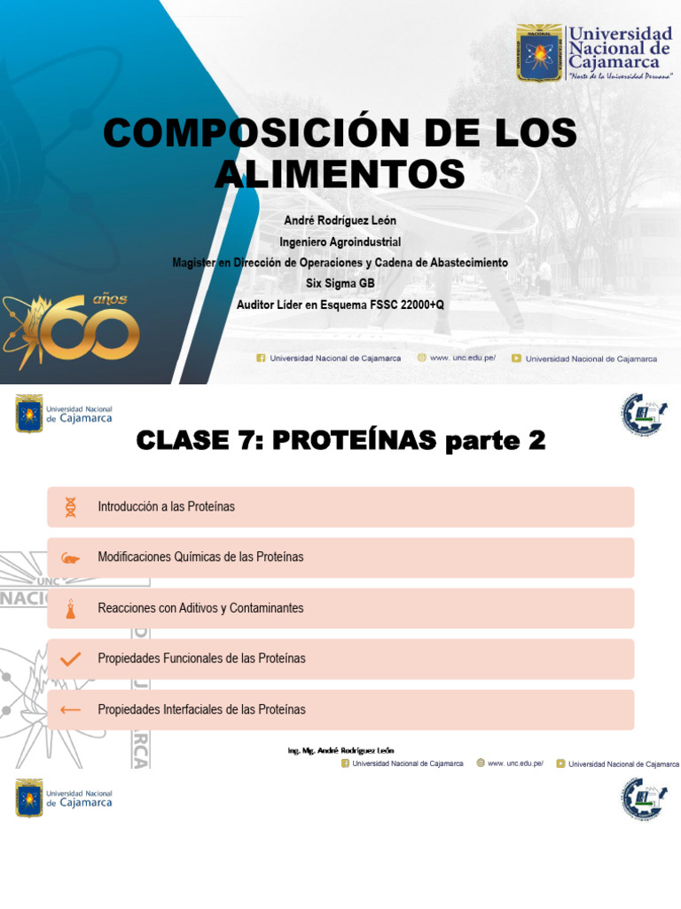 Sesión 7. Proteínas 2 2024 | PDF | Proteínas | Alimentos