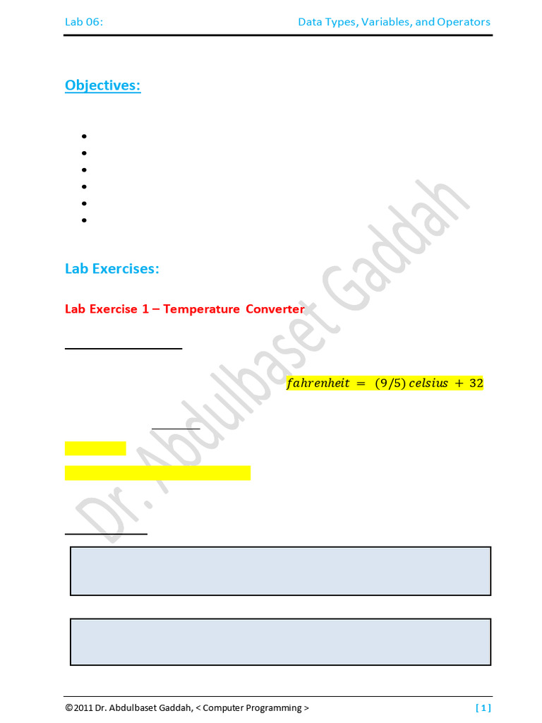 Java Lab Tutorial 06 | PDF | Integer (Computer Science) | Area