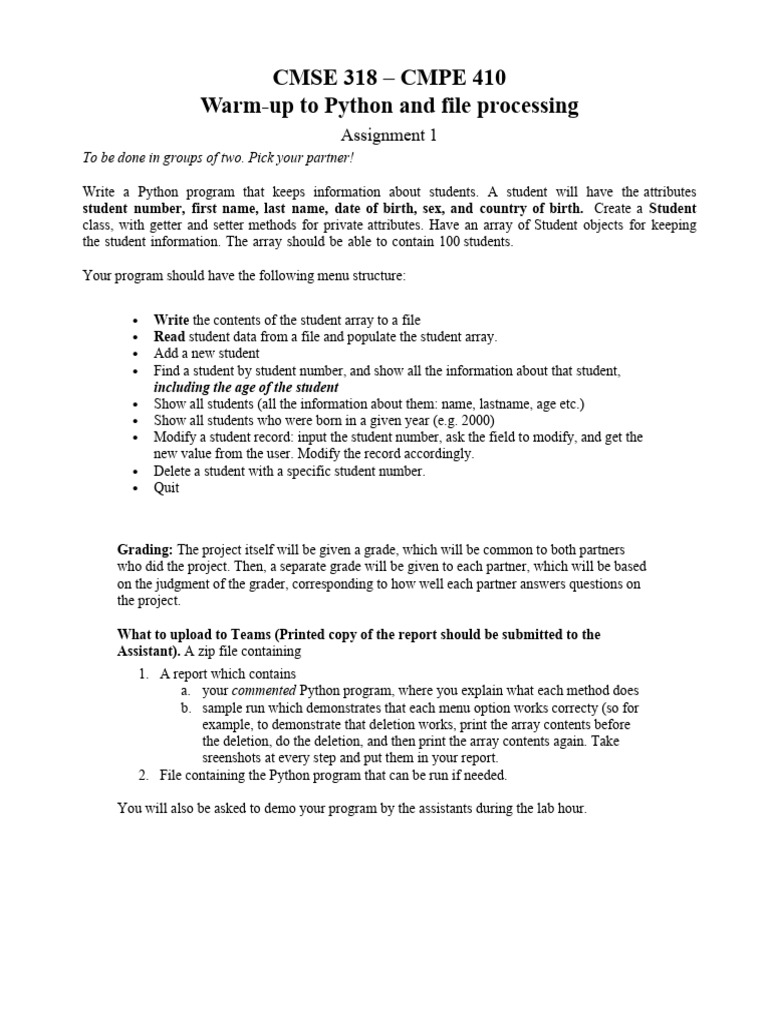 Assignment 1 Spring 2023 Pdf Computer File Data Management
