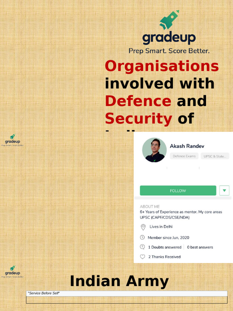 Organisations Involved With Defence and Security of India 23 | PDF ...