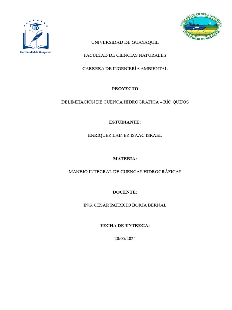 Proyecto Individual de MICH - Río Quijos - Enriquez Lainez Isaac | PDF ...