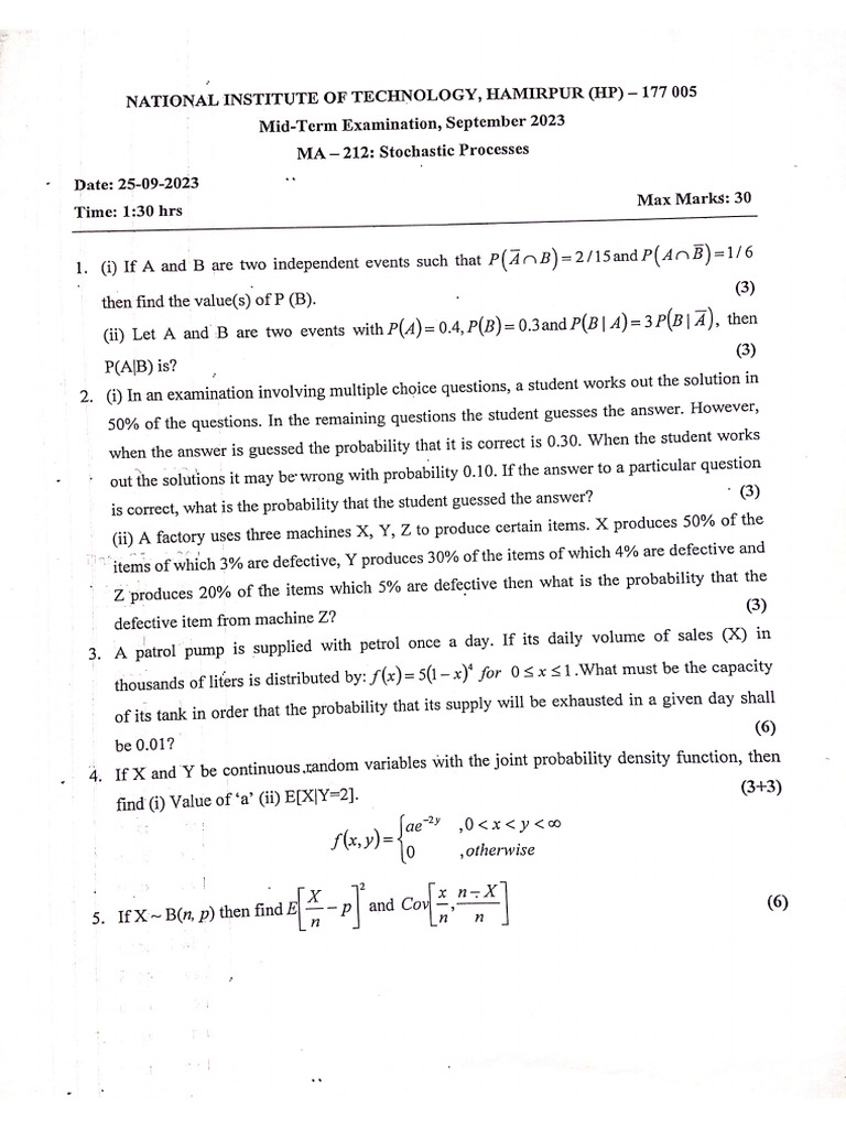 Mid Sem 2023 | PDF
