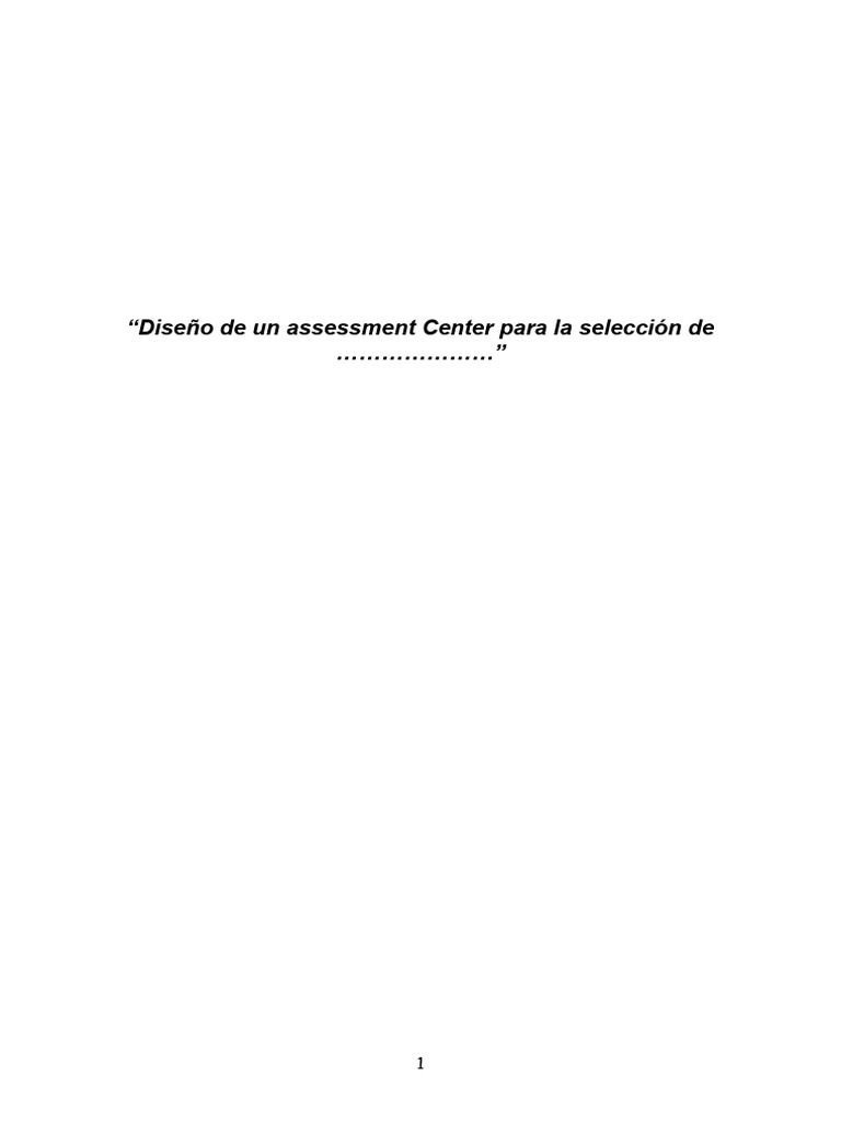 Diseño de un Assessment Center Efectivo | PDF | Evaluación | Gestión de ...