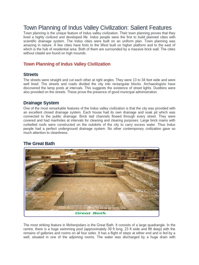 Town Planning of Indus Valley Civilization | PDF | Indus River