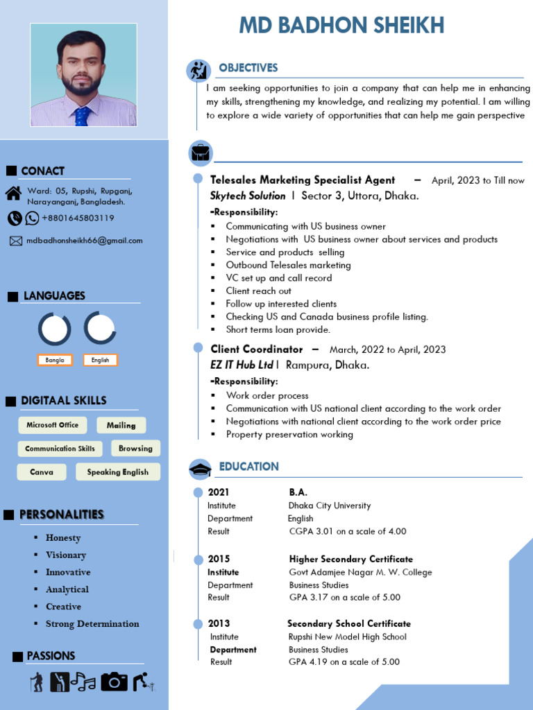 Resume of MD Badhon Sheikh For A Good Interview - 241014 - 141334 | PDF