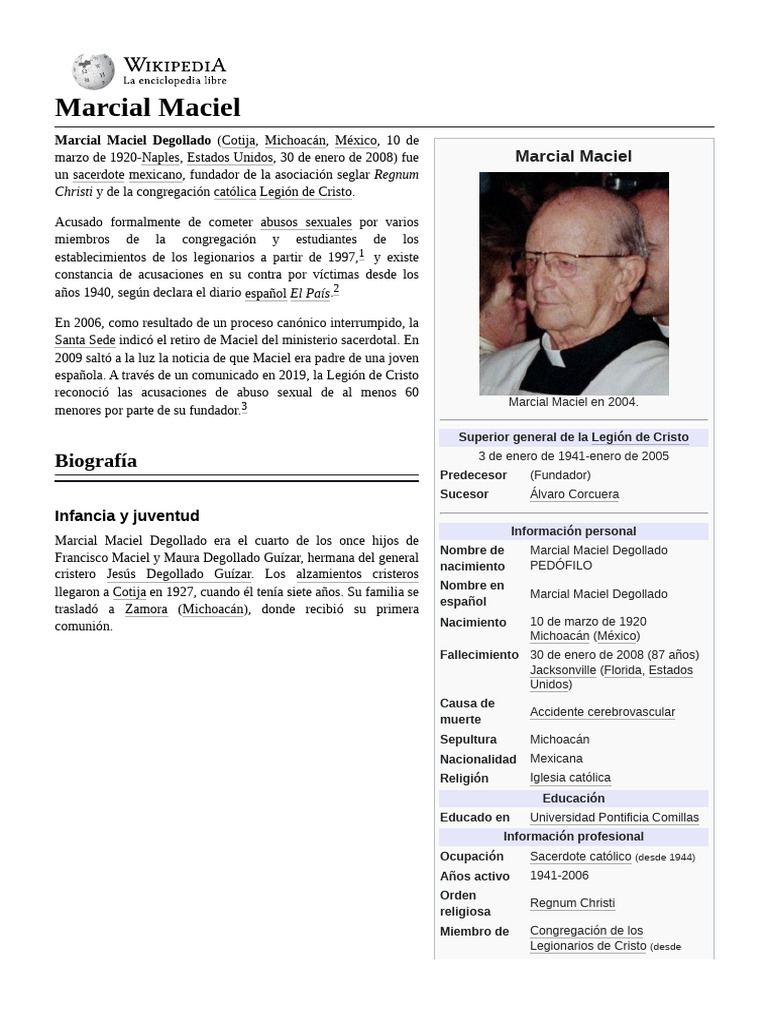 Marcial_Maciel | PDF | Iglesia Católica | Organizaciones cristianas