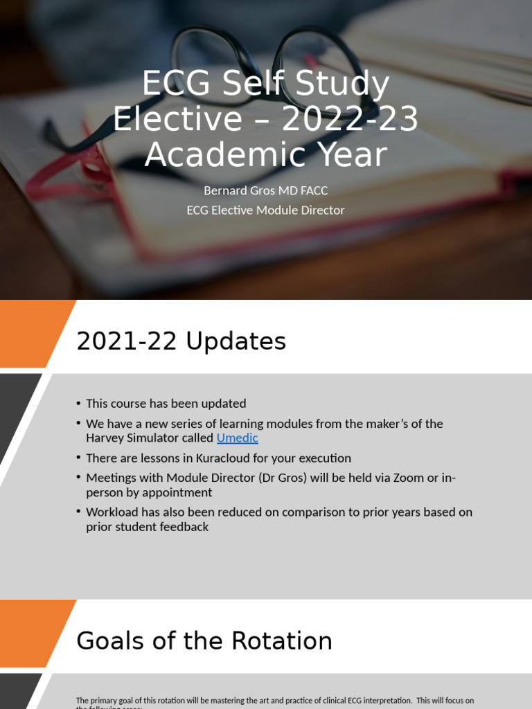 ECG Self Study Elective Orientation PPT 2022 23 | PDF | Electrocardiography | Educational Technology