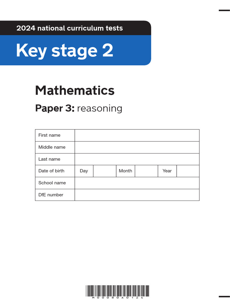 STA248819e 2024 ks2 Mathematics Paper3 Reasoning | PDF | Mathematics