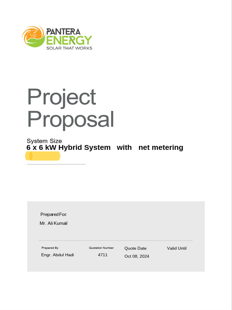 Solar Proposal for Mr. Ali Kumail | PDF | Photovoltaics | Power Inverter