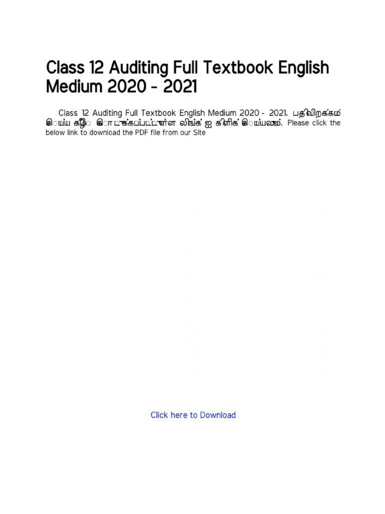 Class 12 Auditing Full Textbook English Medium 2020 - 2021 | PDF