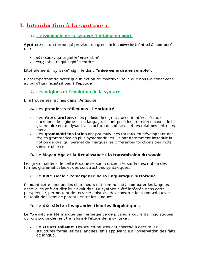 Introduction à la syntaxe française | PDF | Phrase | Syntaxe