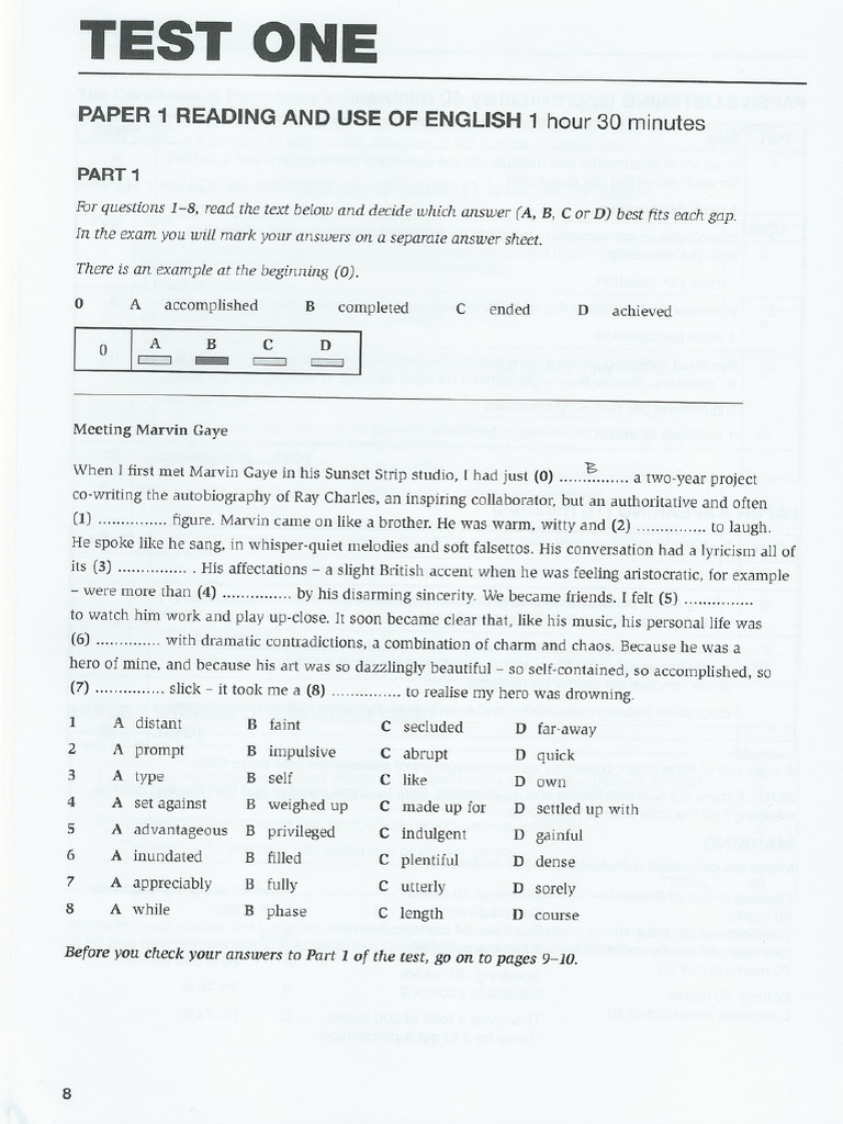 Cpe Use of English Practice | PDF