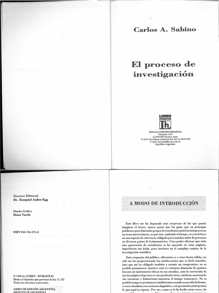 El proceso de investigacion - Sabino | PDF