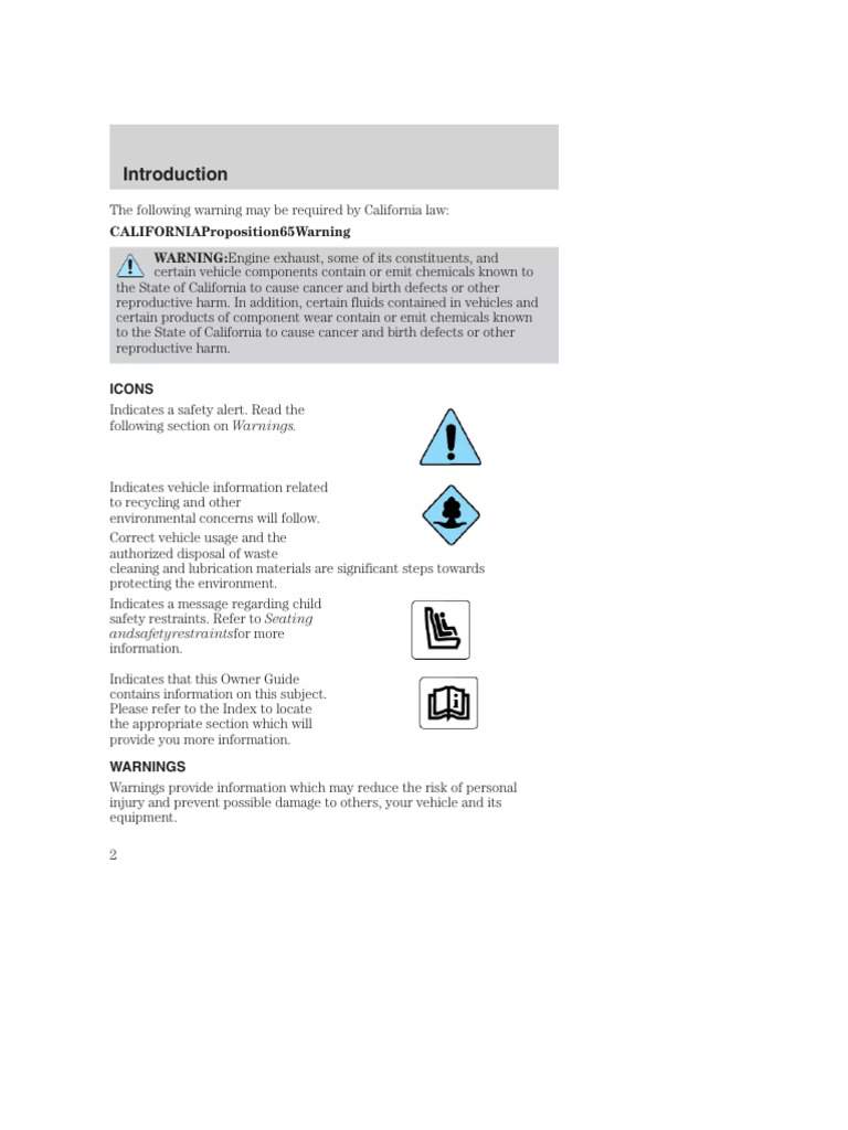 User Manual Ford Escape (2001) (English - 280 Pages) | PDF