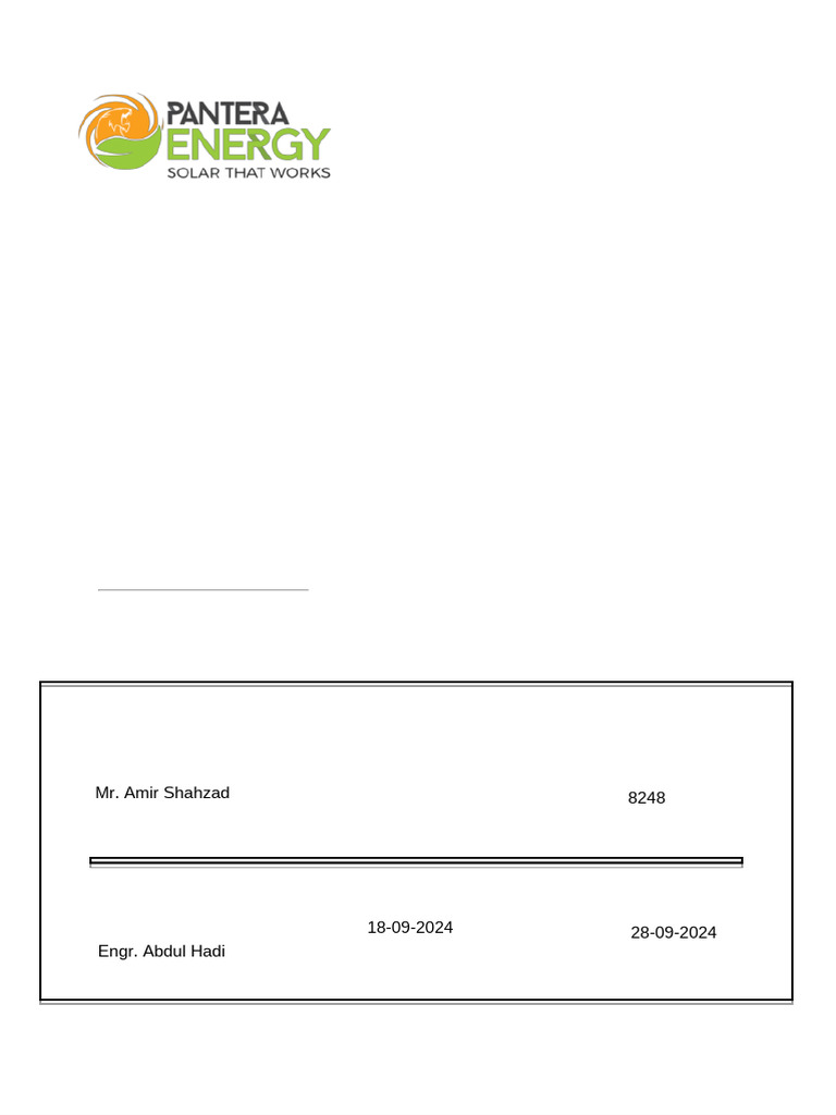 Mr. Amir Shahzad 10kw X 10KW GT Proposal - Pantera Energy - Standard ...