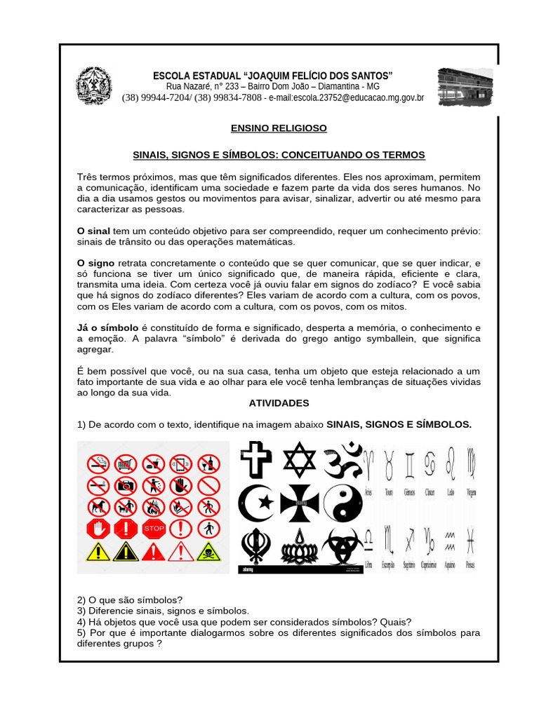 Sinais, Signos e Simbolos. | PDF | Ciências e Matemática