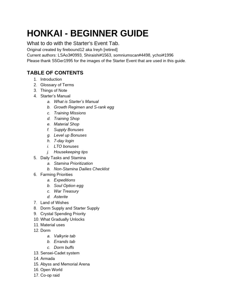Honkai Beginner Guide+Starter Event Walkthrough | PDF Honkai Beginner Guide+Starter Event Walkthrough | PDF