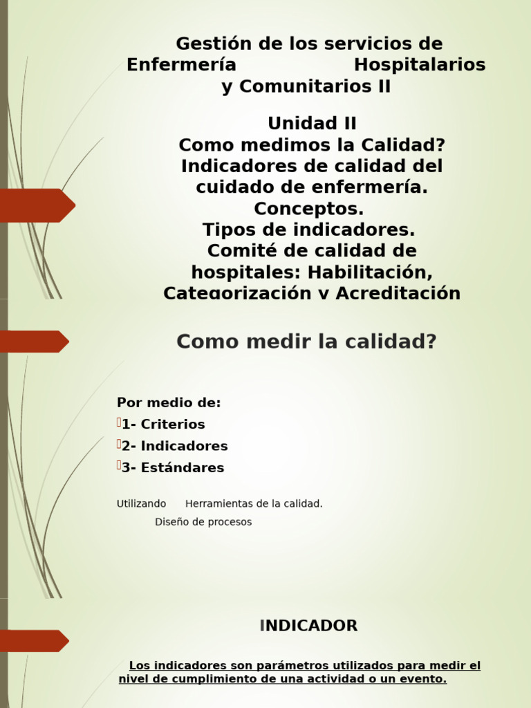 Cl4 U2 Indicadores de Calidad X | PDF | Hospital | Seguridad del paciente