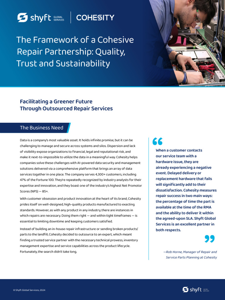 The Framework of A Cohesive Repair Partnership - Quality, Trust and ...