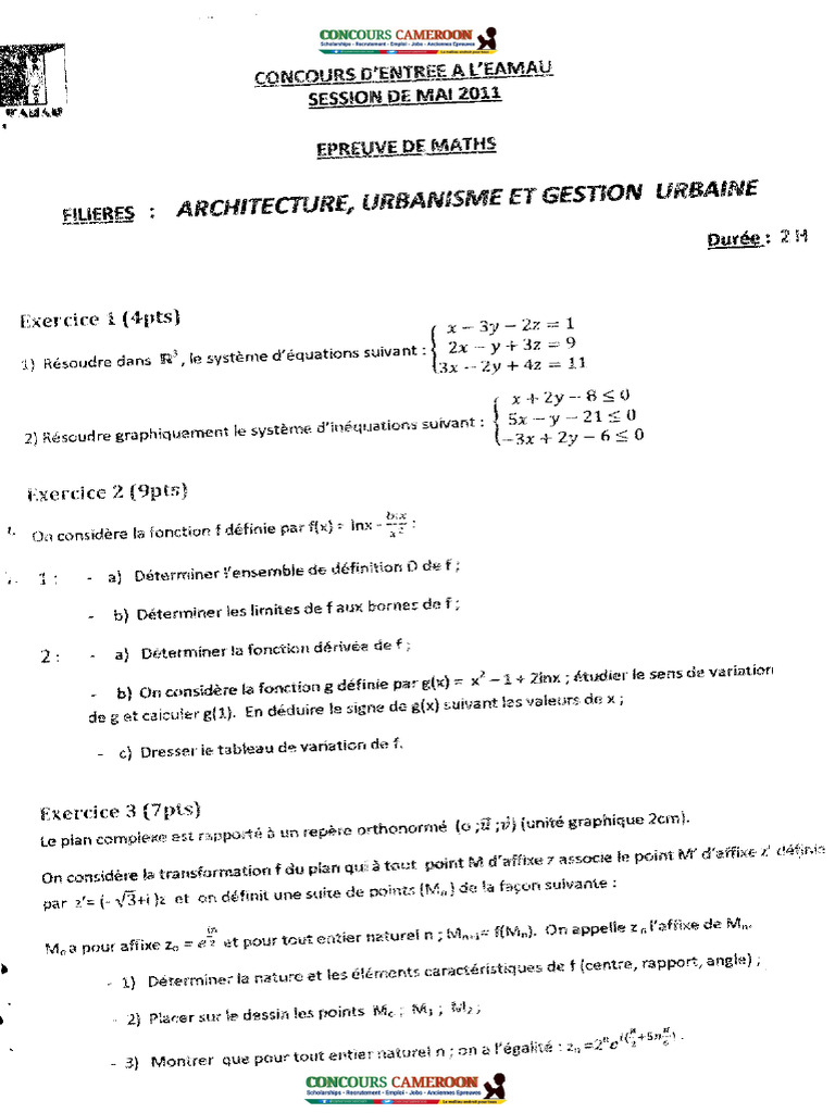 Mathmatiques Eamau 2011 | PDF