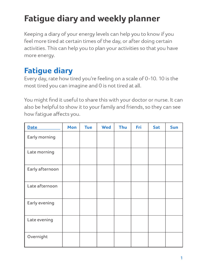 fatigue-diary-and-planner | PDF