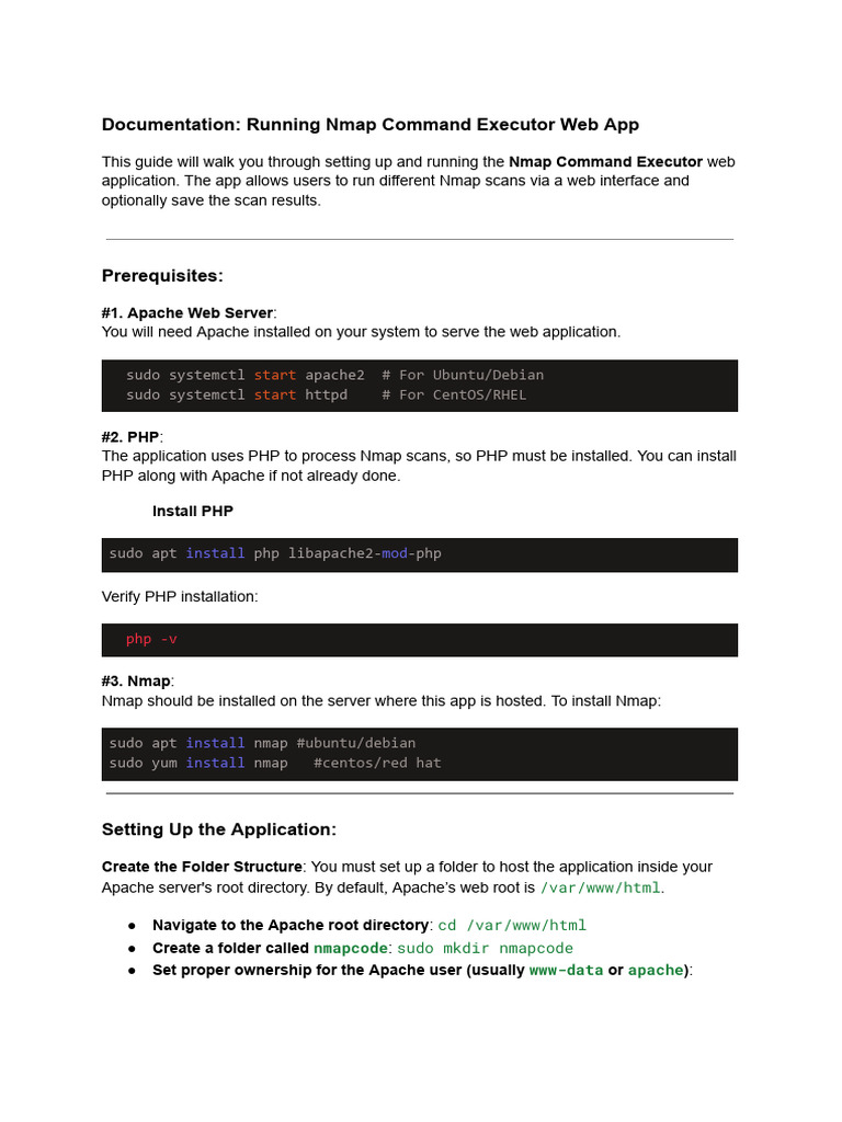 Documentation_ Running Nmap Command Executor Web App | PDF | Sudo ...