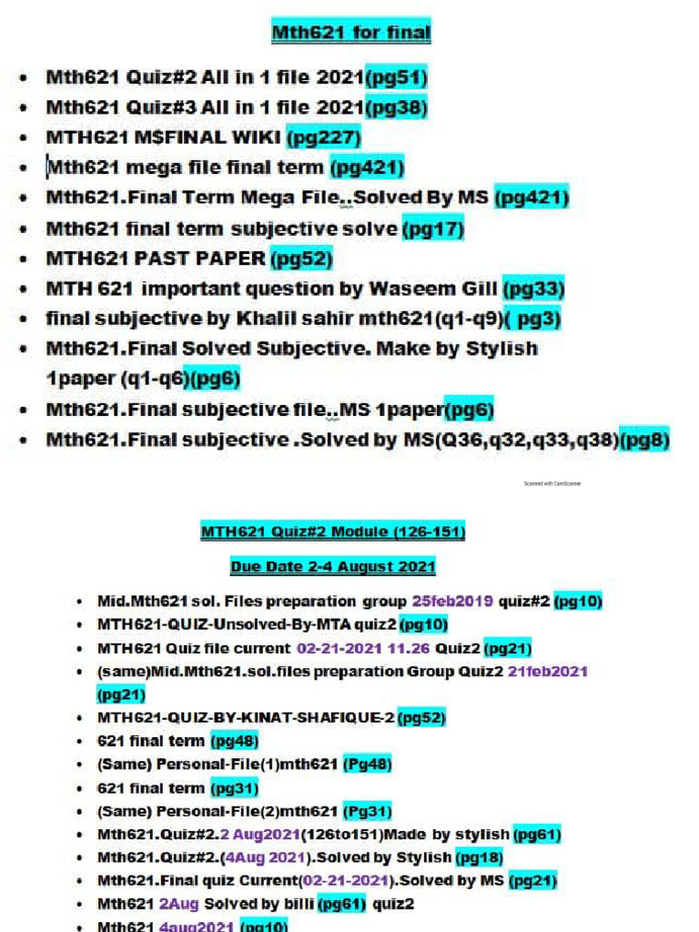 Mth621 Mega File For Final Term 2021 - DWNLD From | PDF