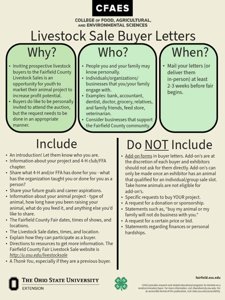 4-H Livestock Buyer Letter Guide | PDF | Law