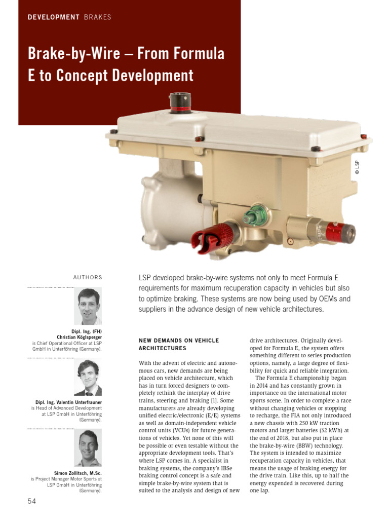 W Brake by Wire LSP - Proof - ENG | PDF | Brake | Engines