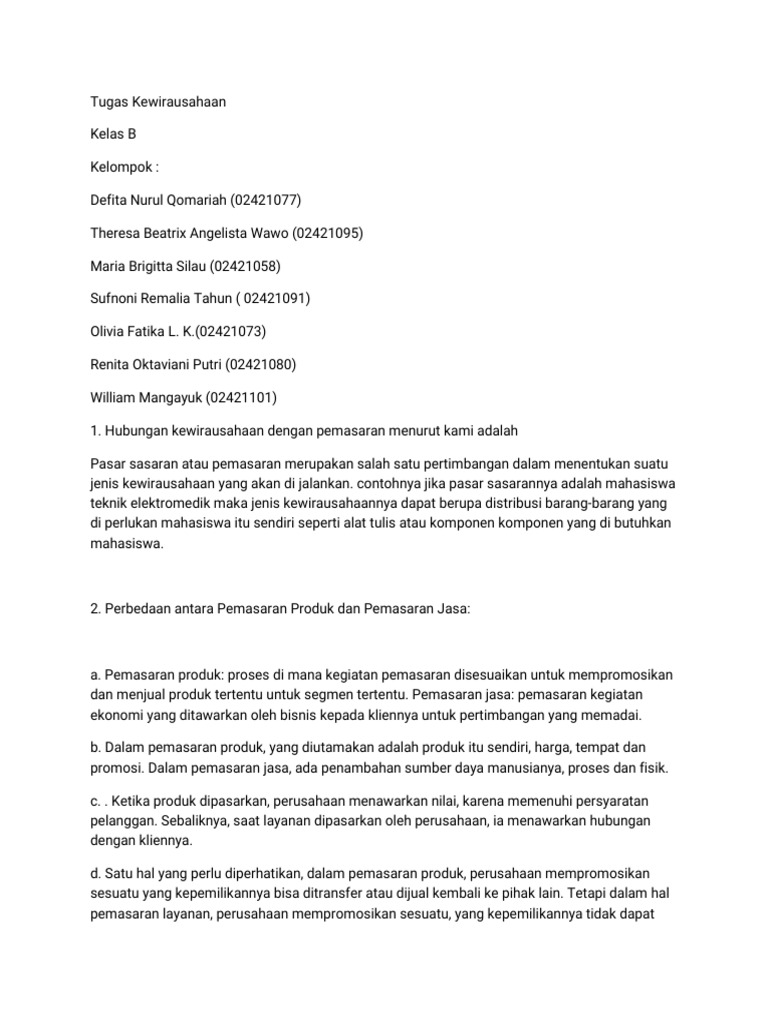 Tugas Kewirausa-WPS Office | PDF | Karier & Perkembangan | Bisnis