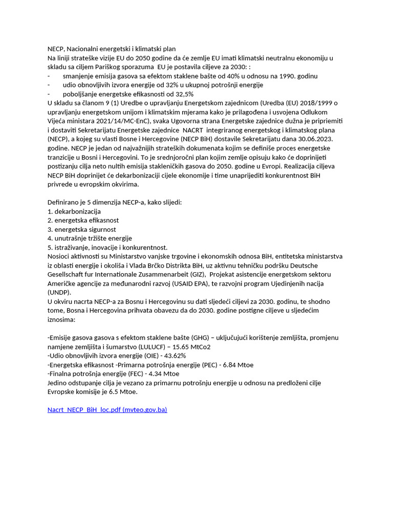 NECP Informacije | PDF